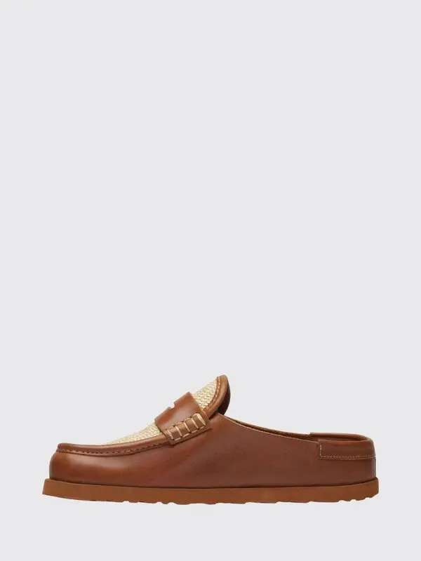 BIRKENSTOCK Naples Raffia And Smooth Leather Mules