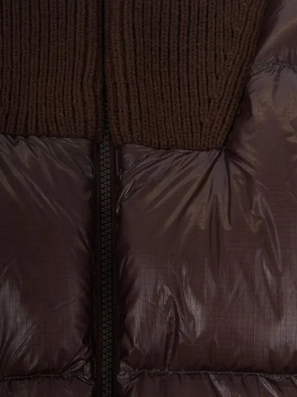 DIESEL® Relaxed Fit Short Puffer Jacket In Nylon With Turtleneck - Wine