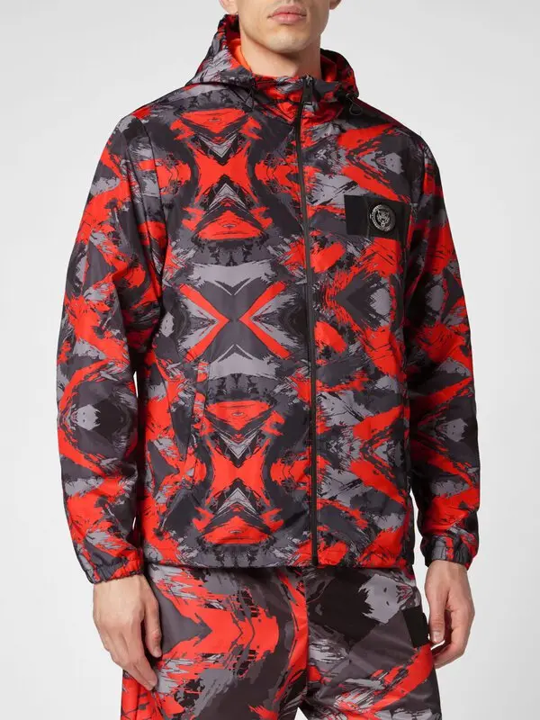 PLEIN SPORT Graphic Print Hooded Jacket
