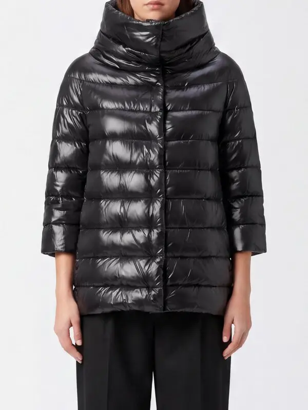 Herno Water-repellent Quilted Puffer Jacket With High Neck - Black