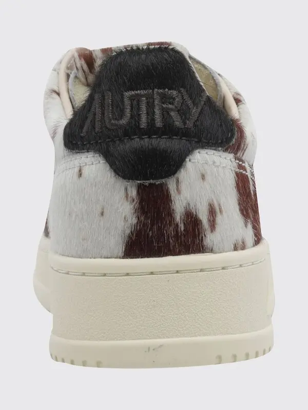 AUTRY Medalist Low Sneakers In Leather With Animalier Pony Hair Inserts - Earth
