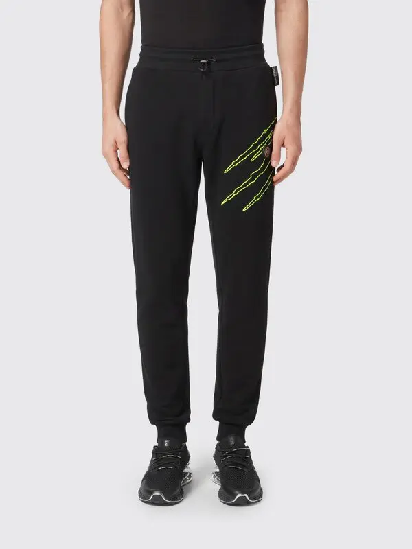 PLEIN SPORT Joggers With Graphic Detail - Black