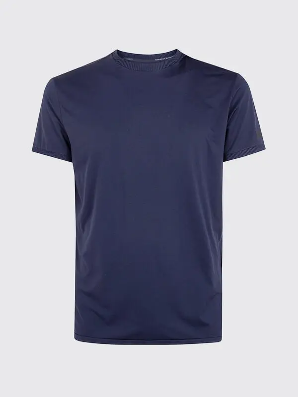 RRD Short-sleeved Crewneck T-shirt In Technical Fabric With Contrast Logo - Blue