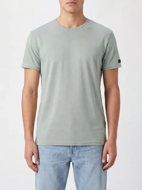 RRD Crewneck T-shirt In Stretch Cotton Blend With Applied Logo - Green