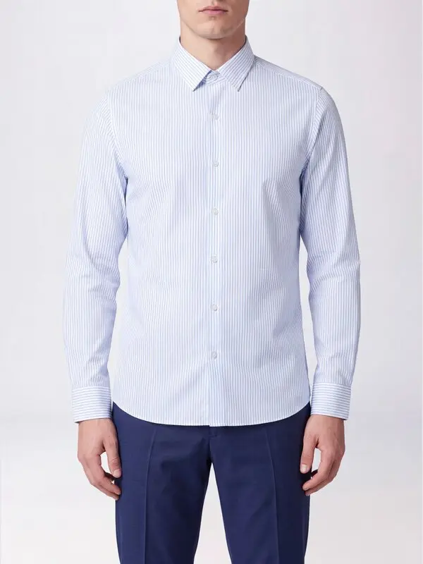 RRD Striped Technical Fabric Shirt With A Slim Fit And Classic Collar - White