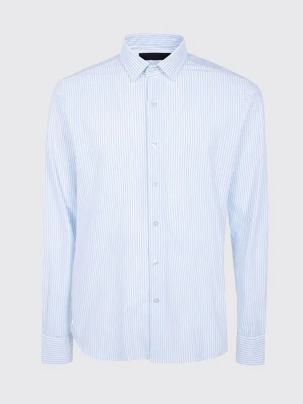 RRD Striped Technical Fabric Shirt With A Slim Fit And Classic Collar - White