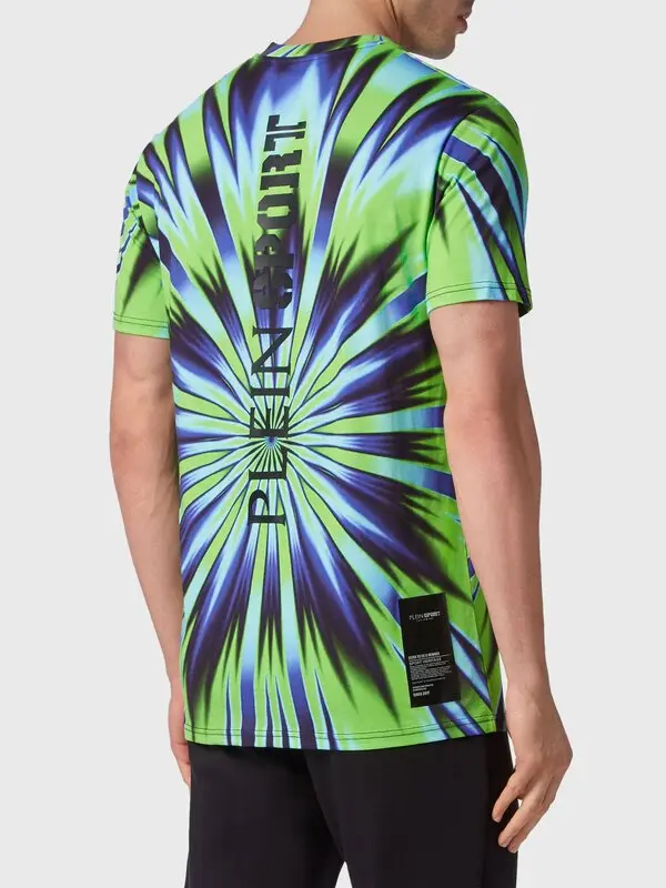 PLEIN SPORT Slim Fit Polyester T-shirt With Abstract Print And Logo
