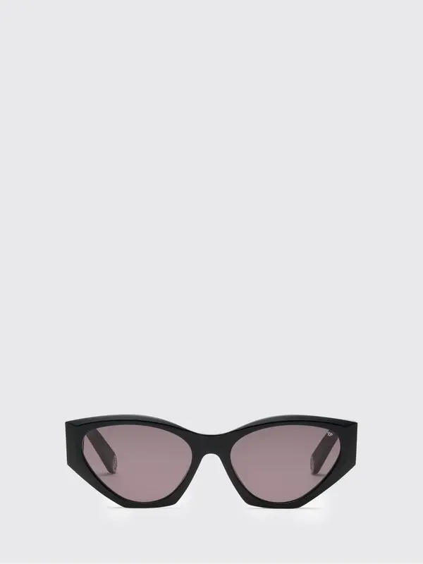 Philipp Plein Acetate Cat Eye Sunglasses With Oval Frame And Logo Detail