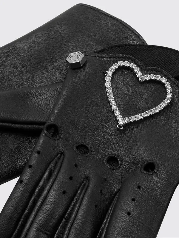 Philipp Plein Embellished Leather Gloves