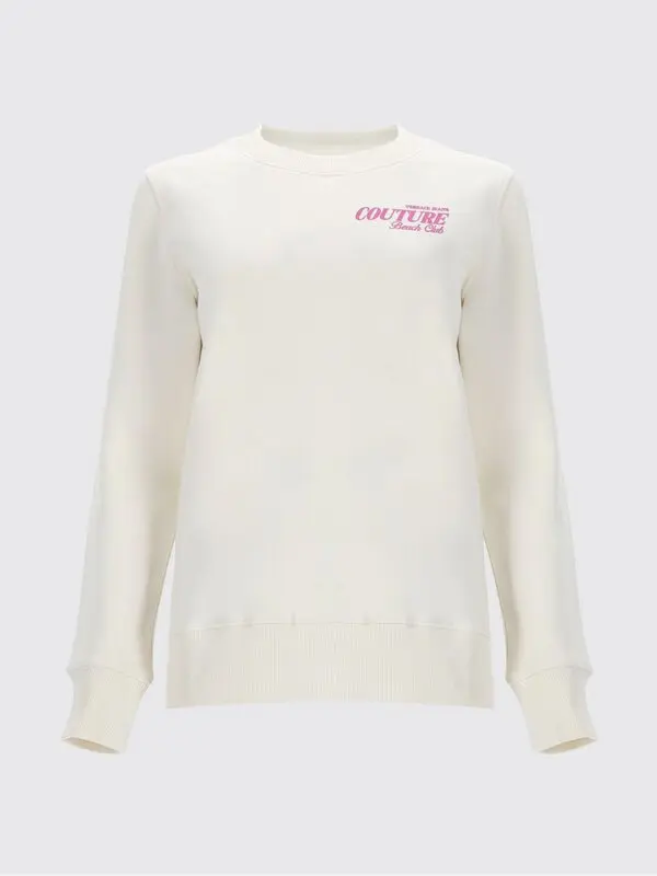 Versace Crewneck Cotton Sweatshirt With Contrast Logo