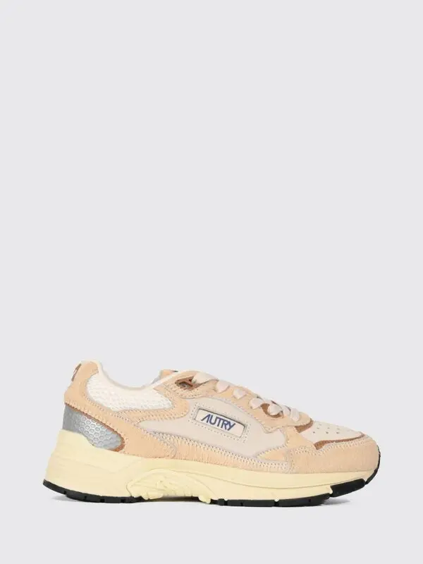 AUTRY Hyperway Low-top Leather And Mesh Sneakers With Serrated Sole - Ivory