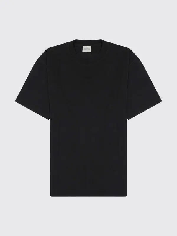 Closed Basic Crew Neck T-shirt In Pure Organic Cotton With A Straight Hem - Black