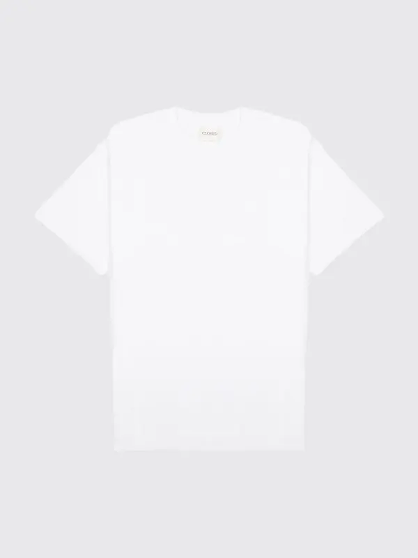 Closed Basic Crew Neck T-shirt In Pure Organic Cotton With A Straight Hem - White