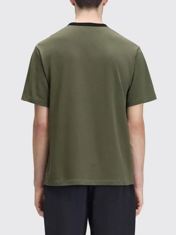Fred Perry Printed Cotton Crew Neck T-shirt With Contrast Trims And Logo - Green