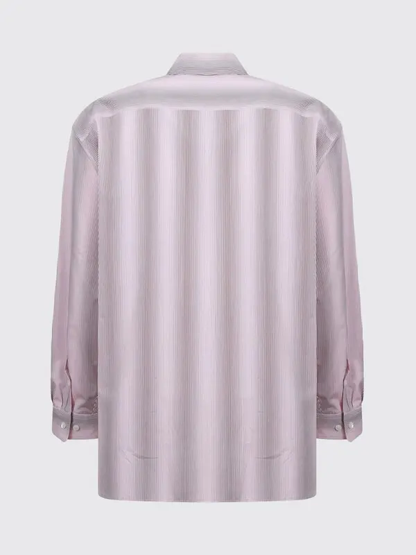 Dries Van Noten Relaxed Fit Striped Cotton Shirt With Zip Closure - Pink