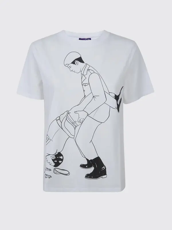 JEAN PAUL GAULTIER Crewneck T-shirt In Cotton With A Contrasting Graphic Print