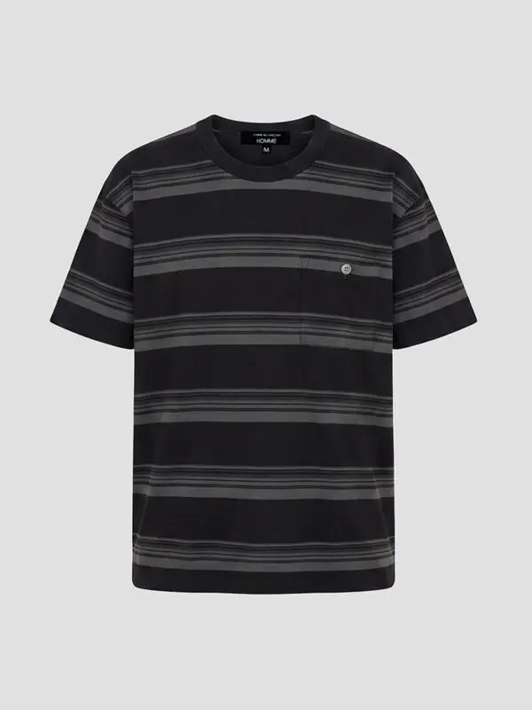 Comme Des Garçons Cotton T-shirt With Patch Pocket - Striped