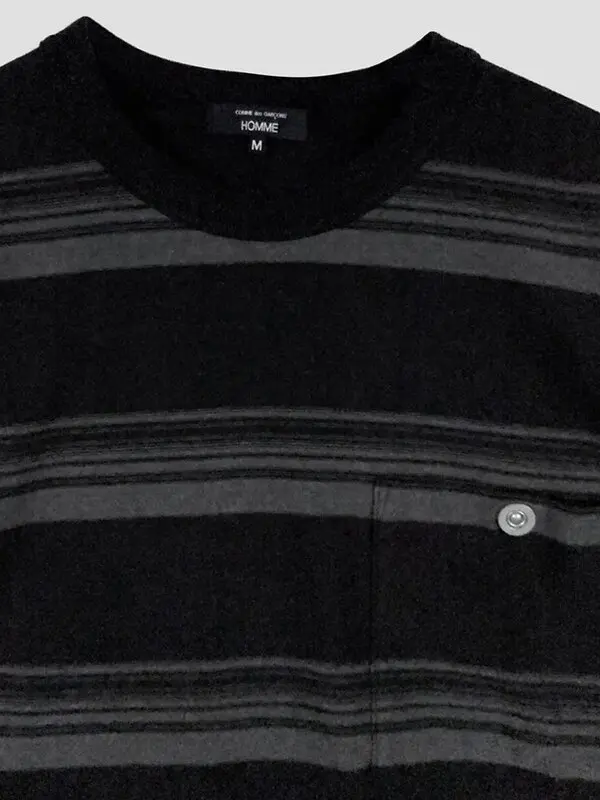 Comme Des Garçons Cotton T-shirt With Patch Pocket - Striped