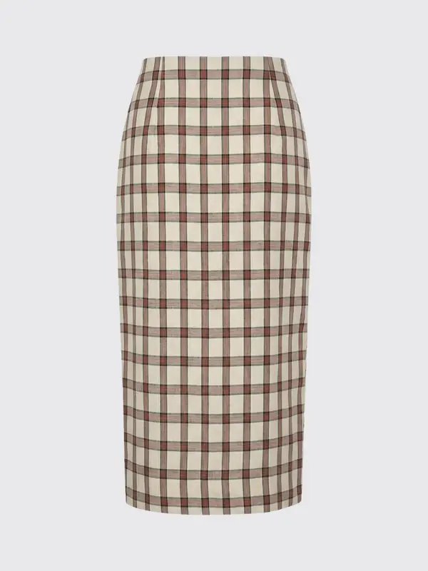 RÓHE Plaid Midi Skirt