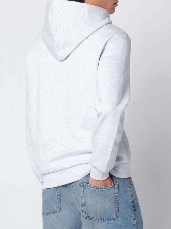 A.p.c. Organic Cotton Hoodie With Contrast Logo - Grey