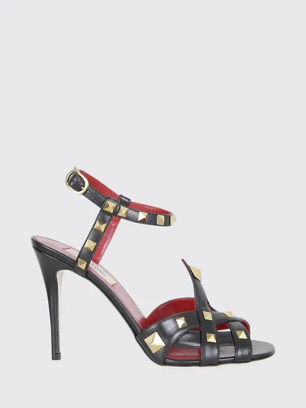 Valentino Garavani Studdy High-heeled Sandals In Leather With Studs - Black