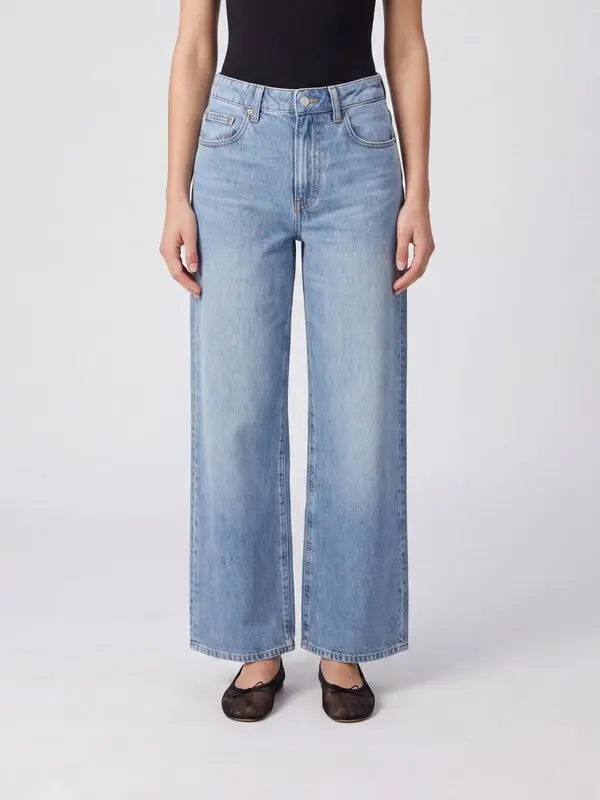 JEANERICA Belem High-waisted Wide-leg Jeans In Recycled Cotton - Sky Blue
