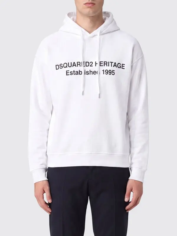 Dsquared2 Cotton Hoodie With Contrast Logo And Drawstring Hood