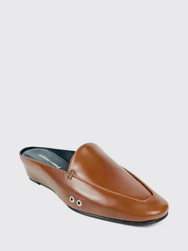 Paloma Wool Fernanda Leather Wedge Mules With Round Toe