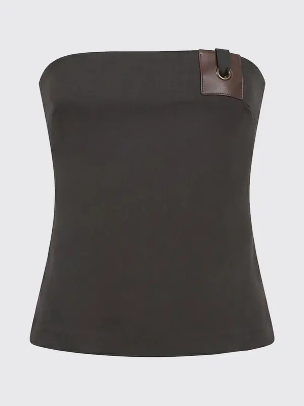 Paloma Wool Strapless Top With Leather Detail