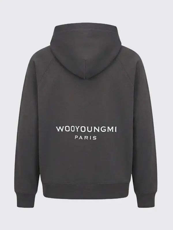 WOOYOUNGMI Slim Fit Cotton Hoodie With Drawstring And Kangaroo Pocket