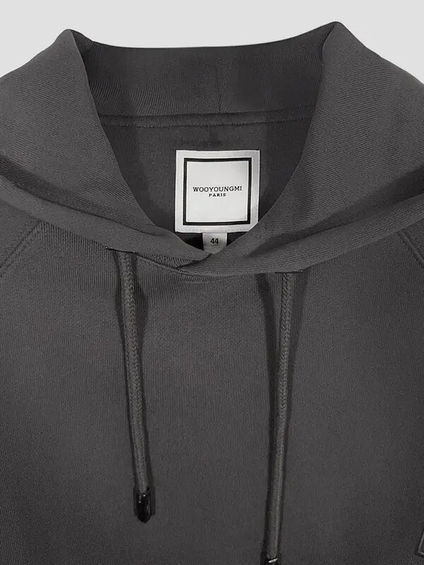 WOOYOUNGMI Slim Fit Cotton Hoodie With Drawstring And Kangaroo Pocket