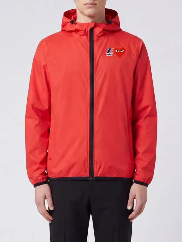 COMME DES GARCONS PLAY X K-WAY Comme Des Garçons Play Zip-up Hooded Jacket - Red