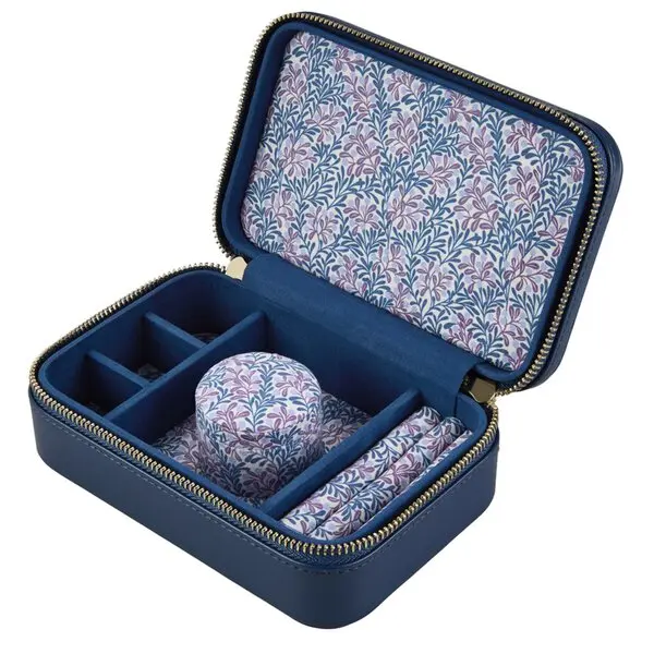 Wolf Sophia Travel Zip Jewellery Case Indigo