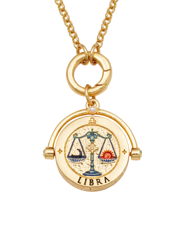 FABLE ENGLAND Libra Zodiac Spinner Necklace