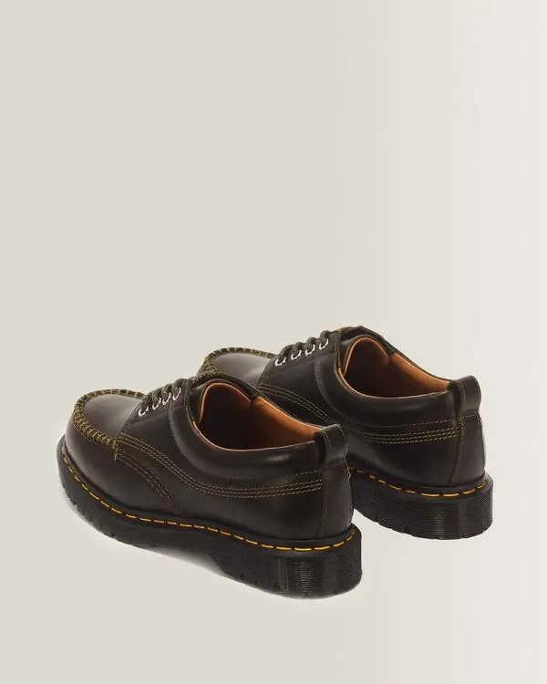 Dr. Martens Lowell 4 Eye Mayhem Leather Moc Toe Shoes - Green