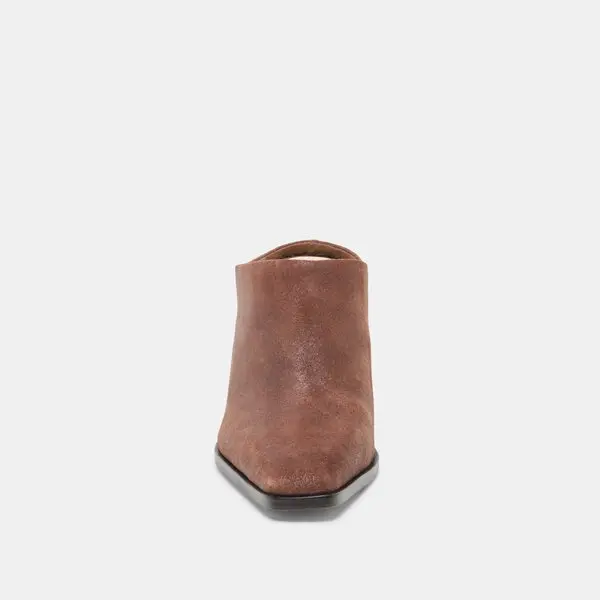 DOLCEVITA Lindi Suede Block Heel Mules - Coffee Suede