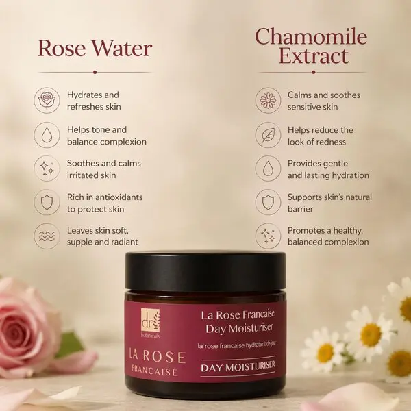 DR. BOTANICALS La Rose Francaise Day Moisturiser 50milliliter