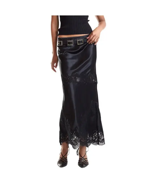 Cynthia Rowley Garbo Silky Lace Midi Skirt