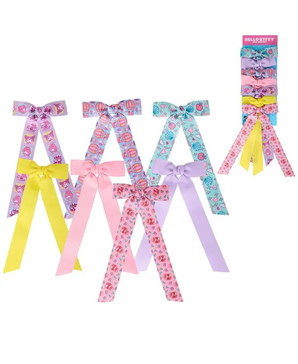 HELLO KITTY And Friends 7-piece Long Hair Bow Set - Multicolored