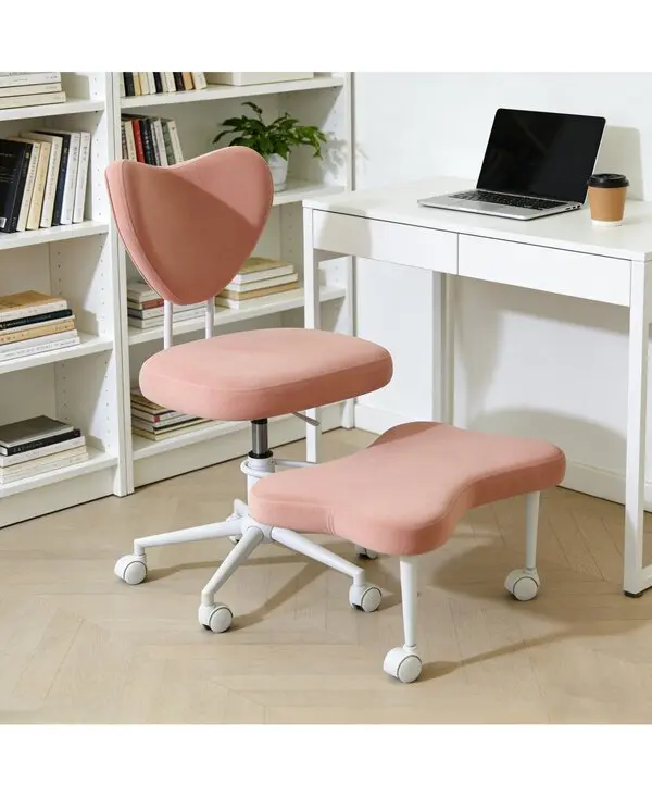 STREAMDALE FURNITURE Ergonomic Height-adjustable Meditation Chair With Lumbar Support - Pink