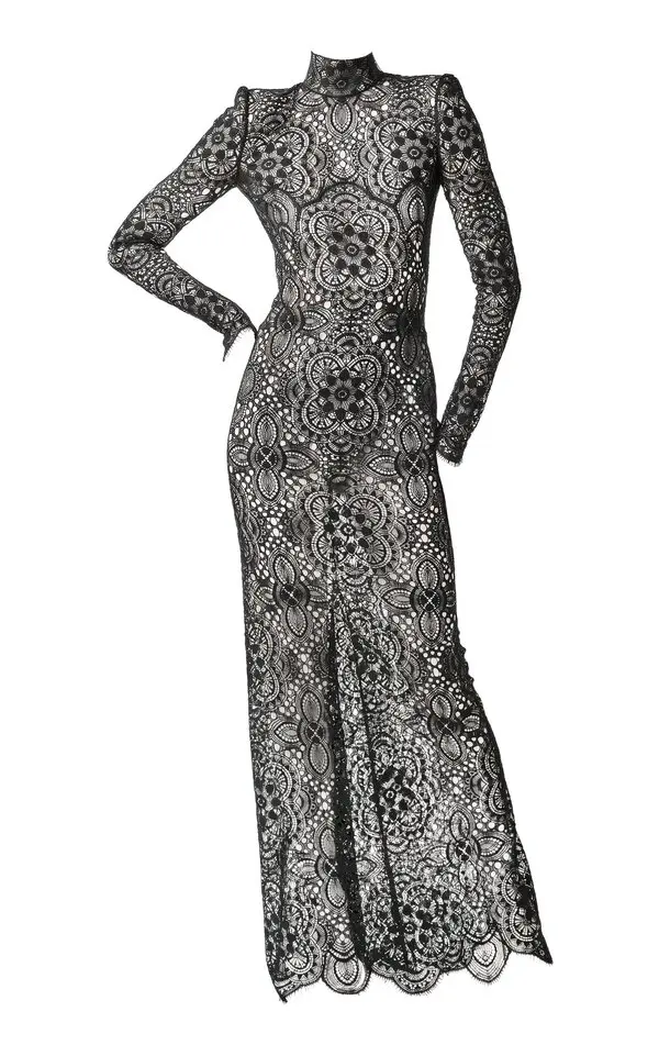 JUOZAS STATKEVICIUS Guipure Lace Trumpet Maxi Dress