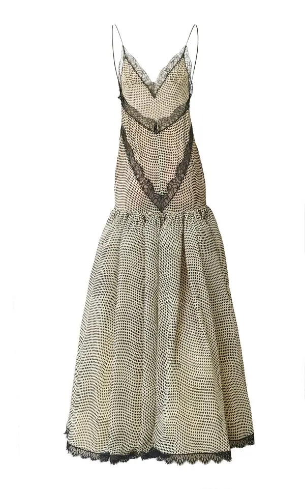 JUOZAS STATKEVICIUS Chiffon And Lace Maxi Dress