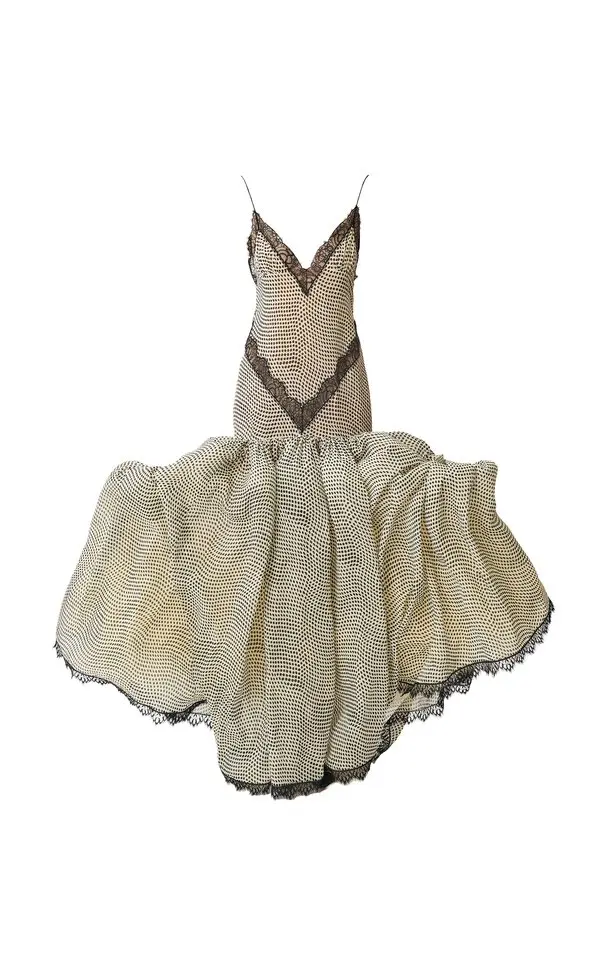 JUOZAS STATKEVICIUS Chiffon And Lace Maxi Dress