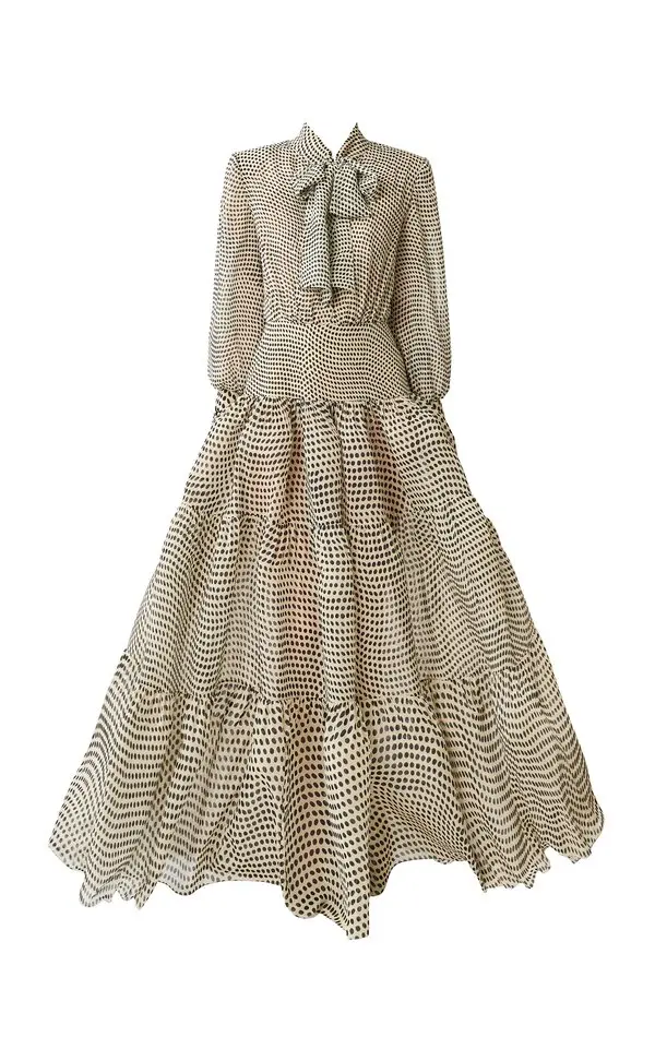 JUOZAS STATKEVICIUS Long-sleeve Voluminous Chiffon Maxi Dress