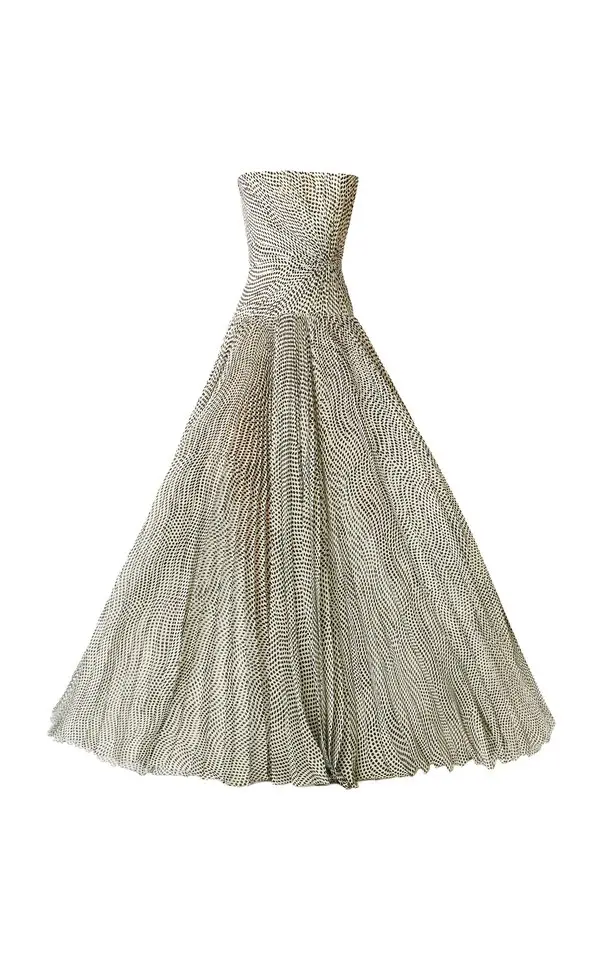 JUOZAS STATKEVICIUS Corset Chiffon Maxi Dress