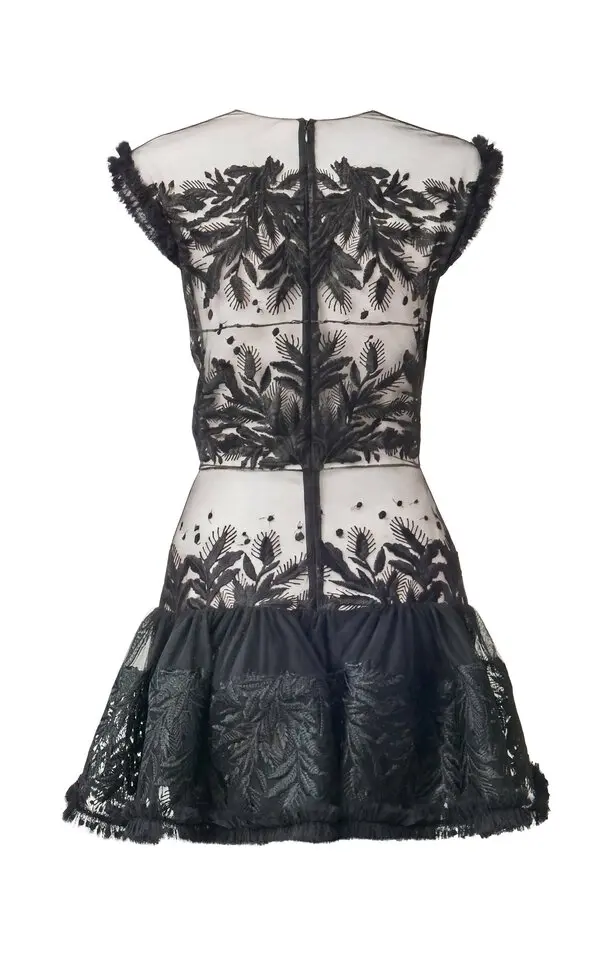 JUOZAS STATKEVICIUS Sleeveless Embroidered Tulle Mini Dress