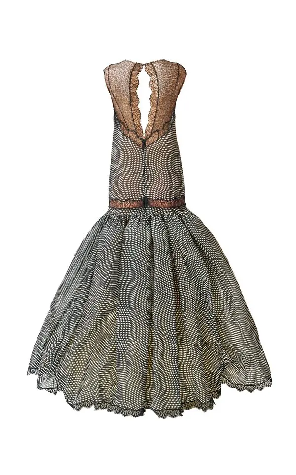 JUOZAS STATKEVICIUS Sleeveless Chiffon And Lace Maxi Dress