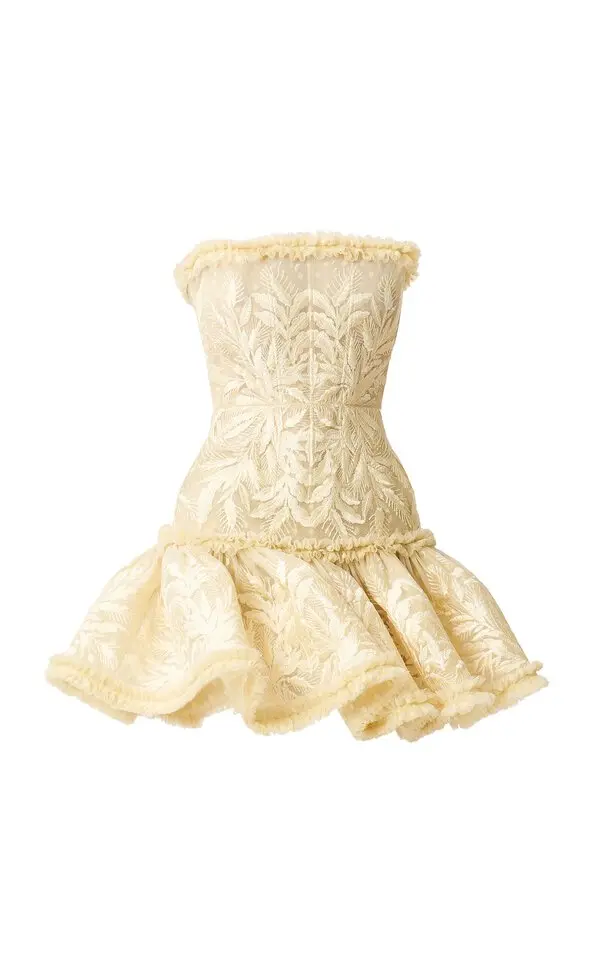 JUOZAS STATKEVICIUS Embroidered Tulle Corset Mini Dress