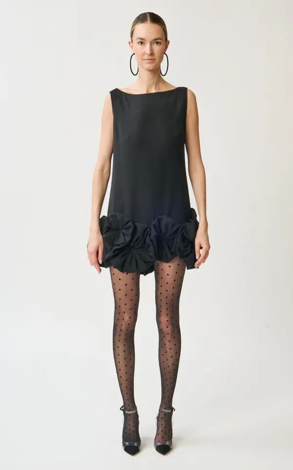 JUOZAS STATKEVICIUS Sleeveless Crepe Mini Dress With Floral Appliqu