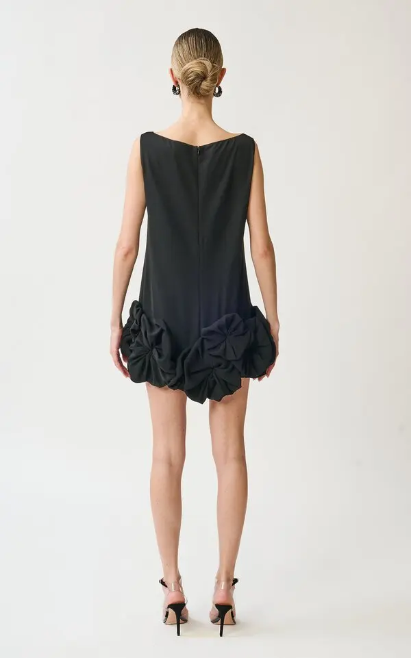 JUOZAS STATKEVICIUS Sleeveless Crepe Mini Dress With Floral Appliqu